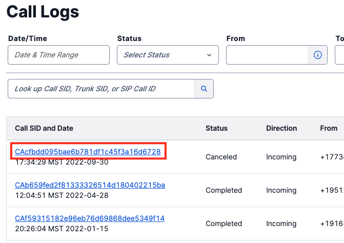 What Is A Call Sid Twilio Support